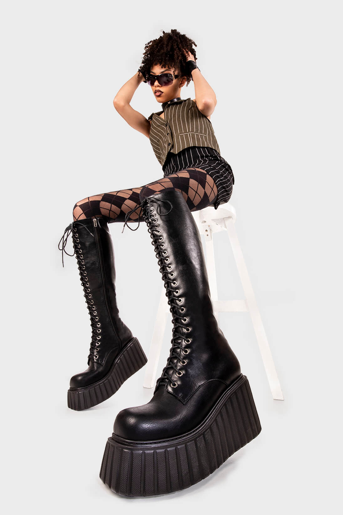 Important Chunky Creeper Platform Knee High Boots – LAMODA AUS